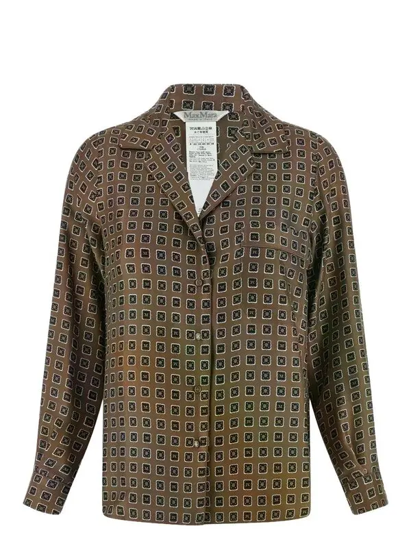 Max Mara Printed Silk Shirt - Brown