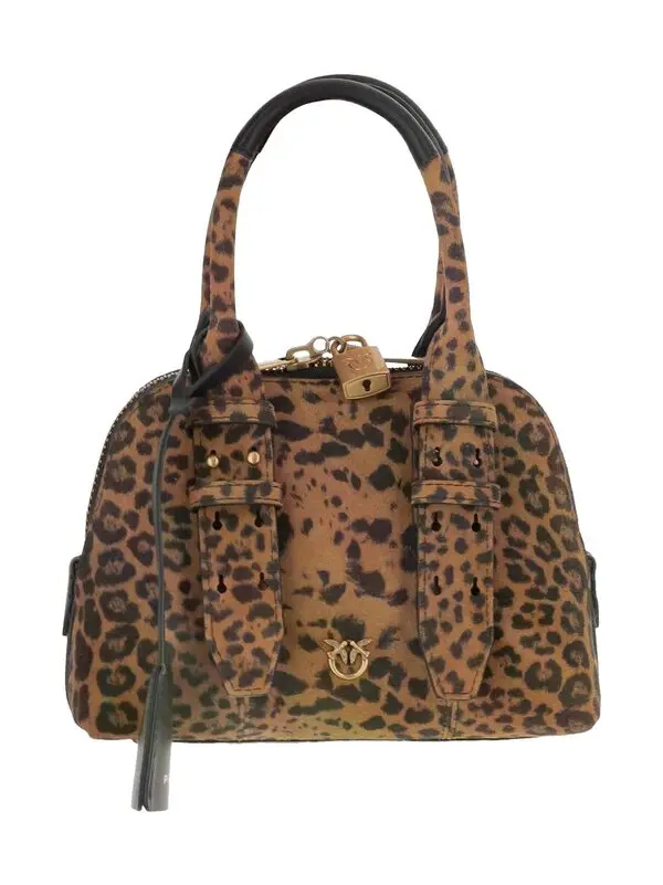 Pinko Mini Leopard-print Padlock Bag - Brown