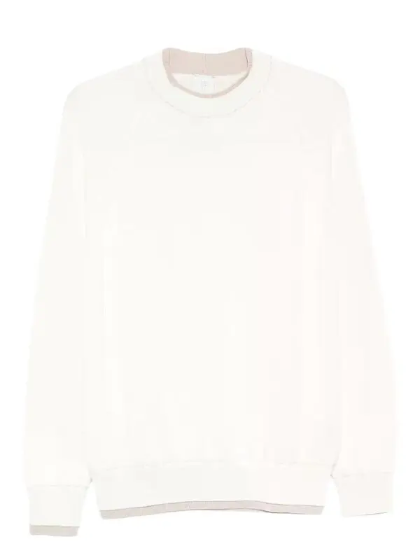 Eleventy Crew-neck Long-sleeve Sweater - White