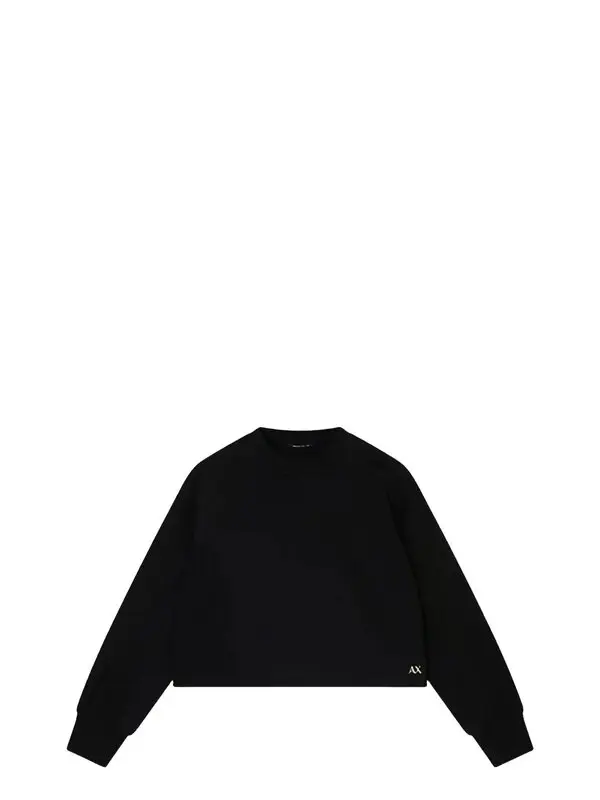 Armani Exchange Cropped Sweatshirt - Black