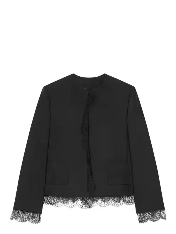 Givenchy Lace Trim Jacket - Black