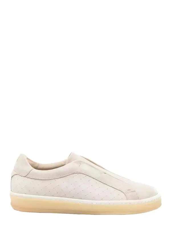 Eleventy Quilted Leather Sneakers - Neutrals