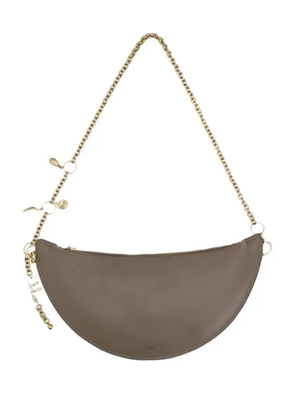 Chloé Icons Chain Leather Shoulder Bag - Grey
