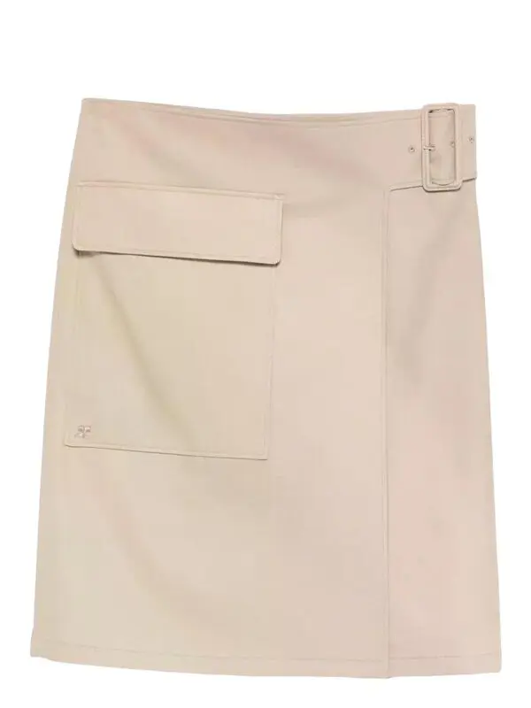 COURREGES Belted Pocket Midi Skirt - Neutrals