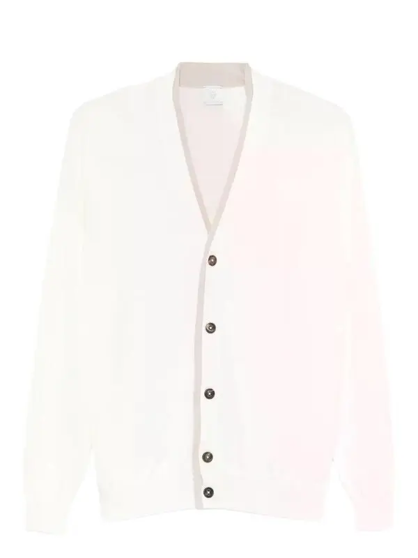 Eleventy Buttoned V-neck Cardigan - White