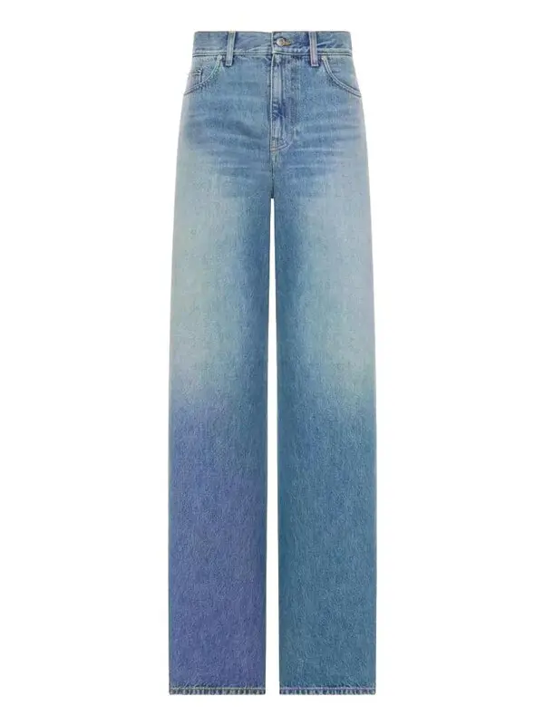 Gucci Faded Wide Leg Jeans - Blue