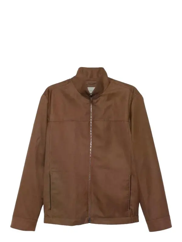 Canali Zip-up Shirt Jacket - Brown