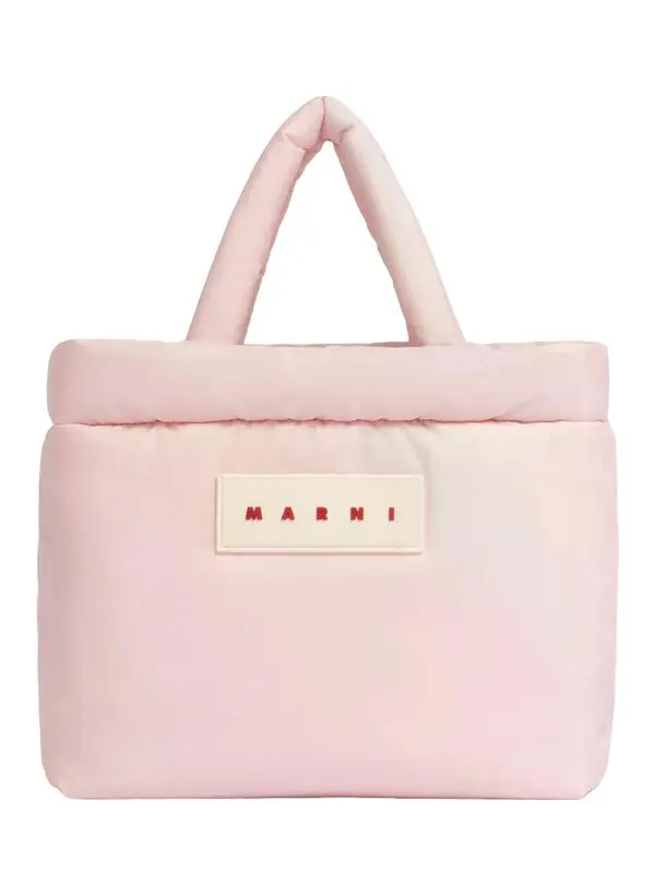 Marni Padded Logo-patch Tote Bag - Pink
