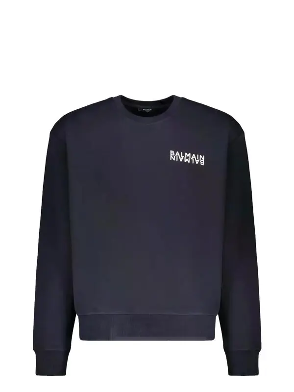 Balmain Cotton Crewneck Sweatshirt - Blue