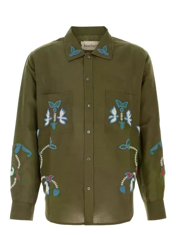 BAZISZT Embroidered Shirt - Green