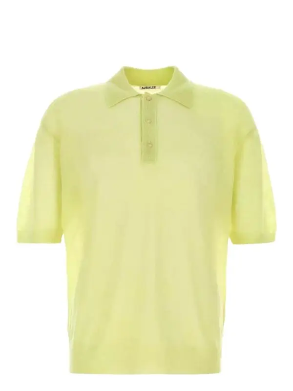Auralee Mohair Blend Polo Shirt - Yellow