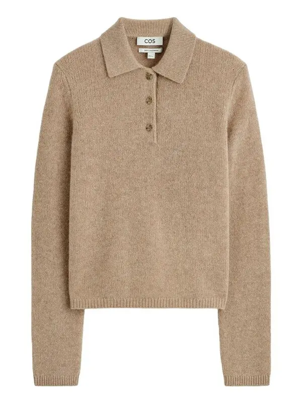 Cos Cashmere Polo Sweater - Beige