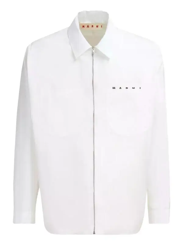 Marni Logo-detail Shirt Jacket - White