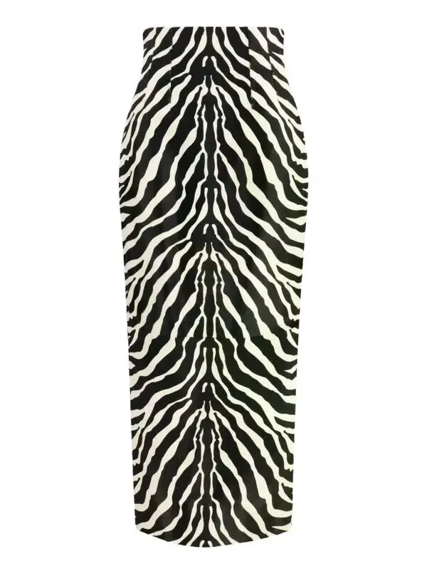 Khaite Loxley Zebra-print Midi Skirt - Black