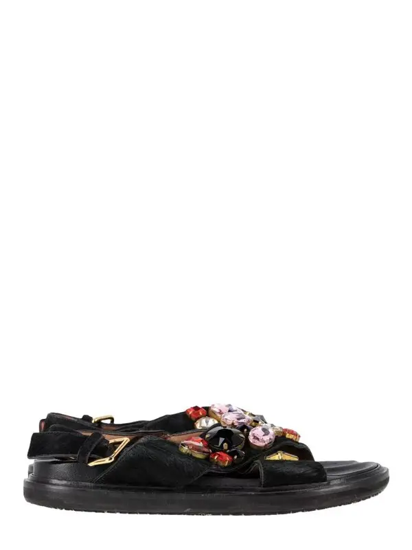 Marni 2023 Fussbett Embellished Sandals - Black