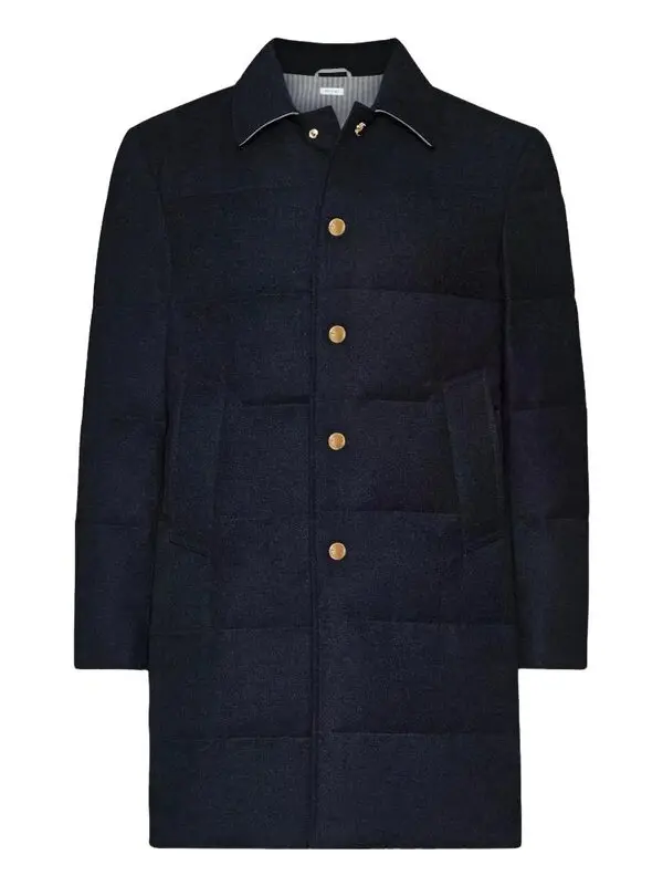 Thom Browne Buttoned Padded Coat - Blue