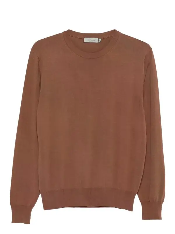 Canali Crew-neck Long-sleeve Sweater - Brown