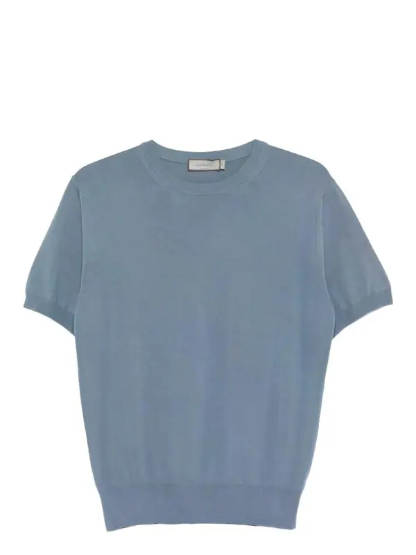 Canali Short-sleeve Knitted T-shirt - Blue