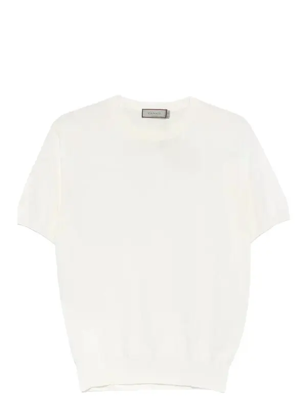 Canali Short-sleeve Knitted T-shirt - White