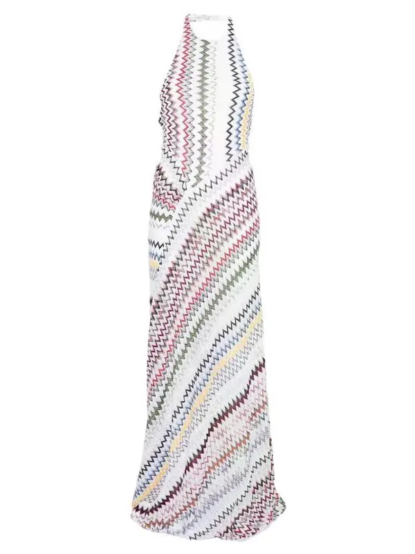 Missoni Zigzag-pattern Maxi Dress - White