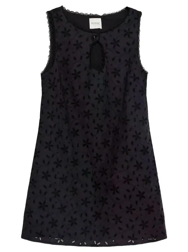 Posse Floral-pattern Sleeveless Dress - Black