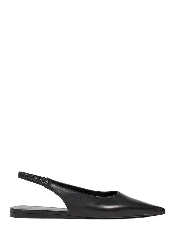 Proenza Schouler Leather Slingback Pointed Toe Flats - Black