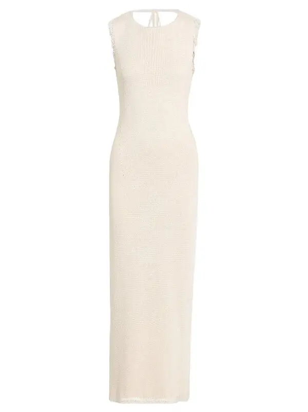 Proenza Schouler Sylvia Open-back Bouclé-knit Maxi Dress - Ecru