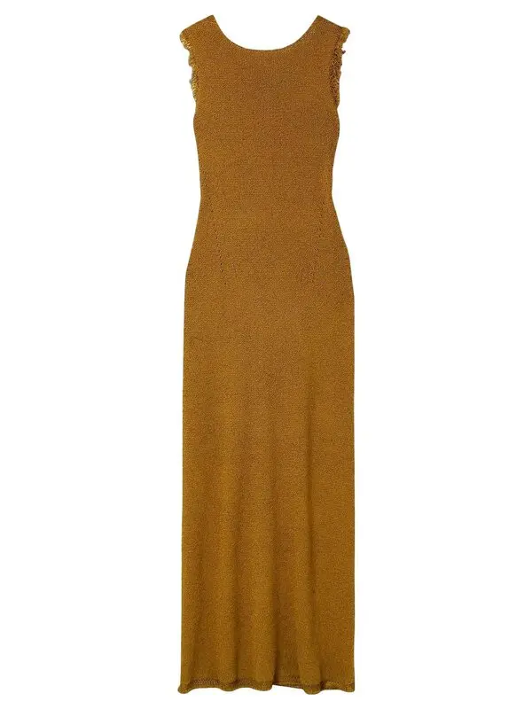 Proenza Schouler Sylvia Open-back Bouclé-knit Maxi Dress - Light Brown