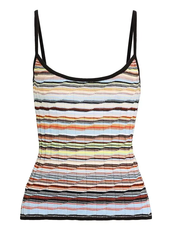 Missoni Crochet-knit Cotton-blend Camisole - Light Blue