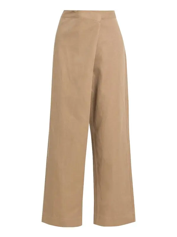 Cult Gaia Jonas Wrap-effect Cotton-blend Pants - Sand