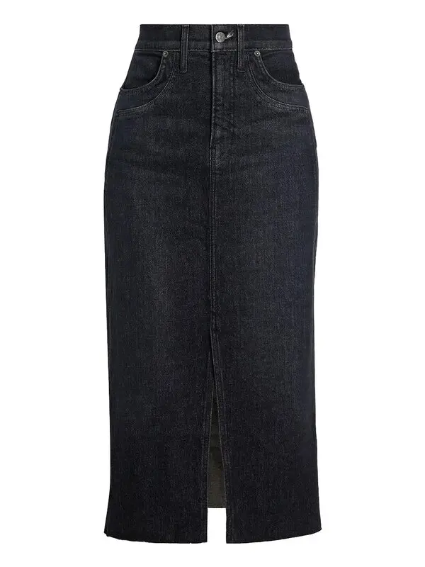 Veronica Beard Victoria Denim Midi Skirt - Dark Denim