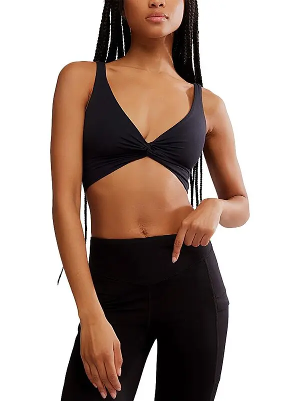 Free People Twist Crop Top - Black