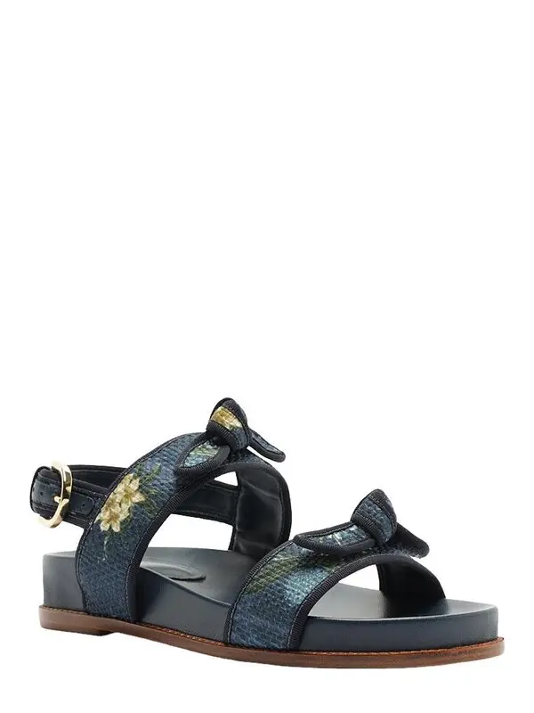 ALEXANDRE BIRMAN Grossgrain Raffia Sandals - Blue