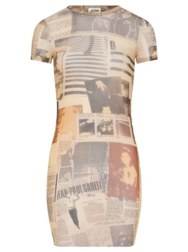 Jean Paul Gaultier Journal Print Dress - Multicolour