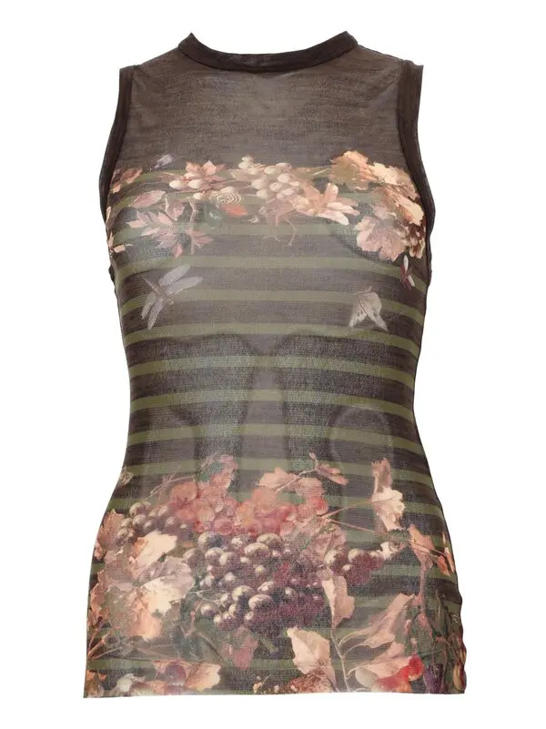 JEAN PAUL GAULTIER Mariniere Grape Print Top - Multicolour