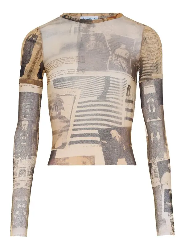 Jean Paul Gaultier Journal Print Top - Multicolour