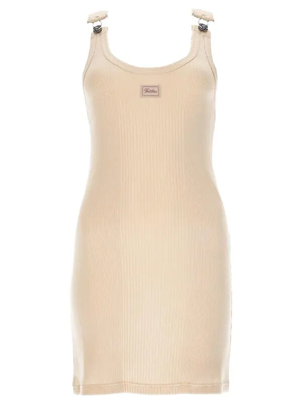 Jean Paul Gaultier Mini Dress With Logo Patch - Nude