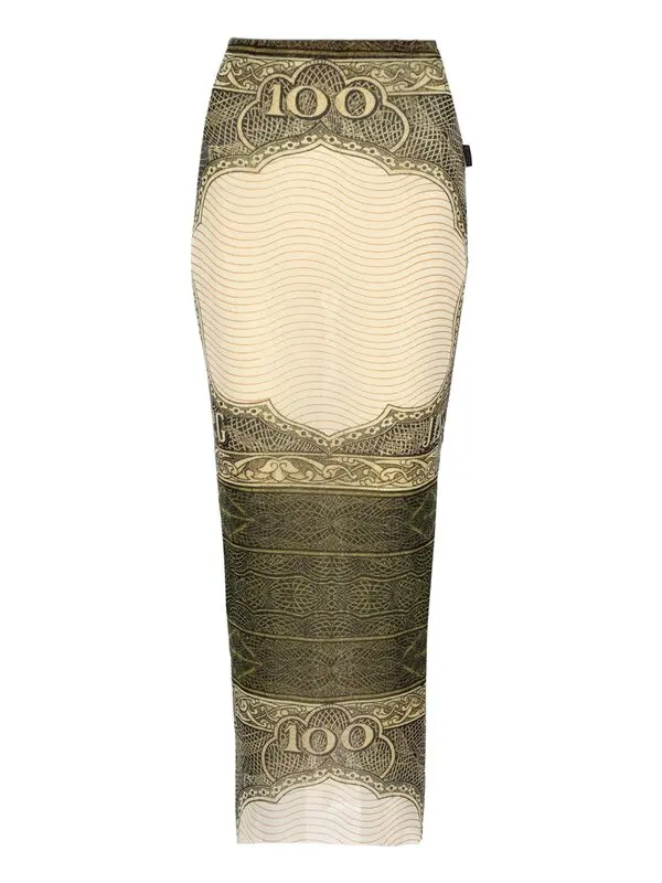 JEAN PAUL GAULTIER Long Skirt With Cartouche Print - Multicolour