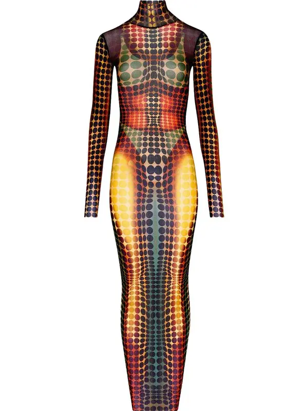 Jean Paul Gaultier Printed Long Dress - Multicolour