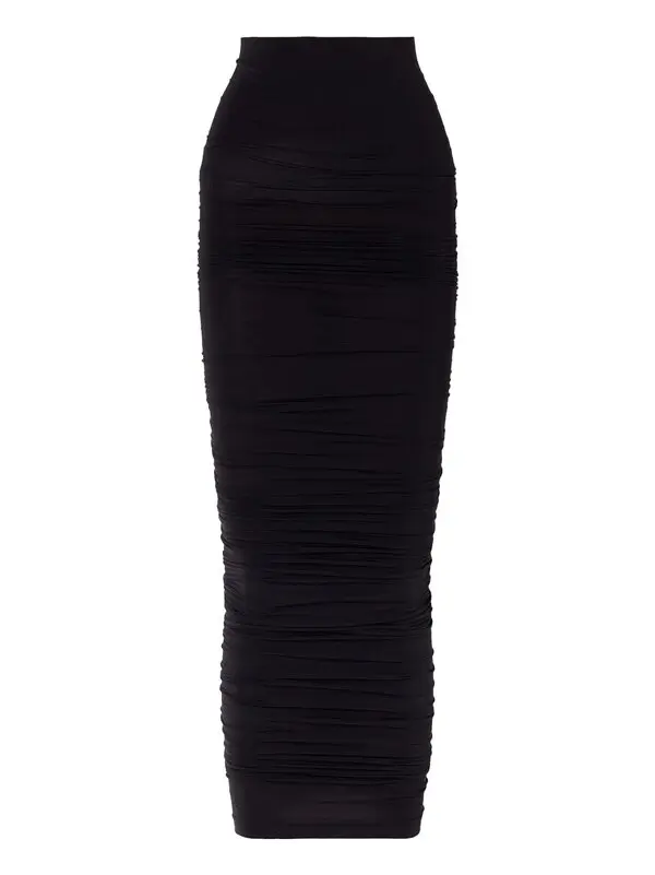 Wolford Draped Stretch-jersey Midi Skirt - Black