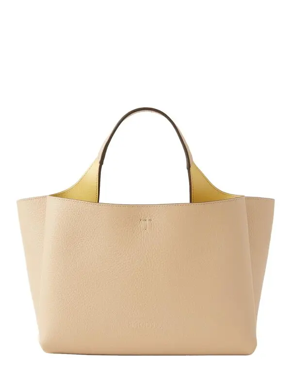 TOD'S Textured-leather Mini Tote - Neutrals