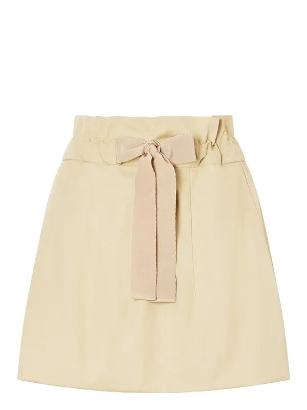 Patou Bloomer Grosgrain-trimmed Mini Skirt - Neutrals