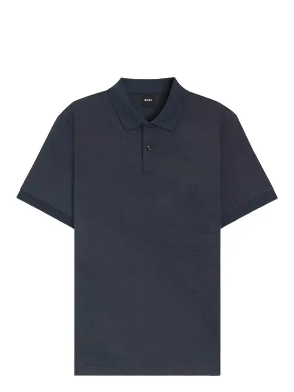 BOSS Textured Short-sleeved Polo Shirt - Blue