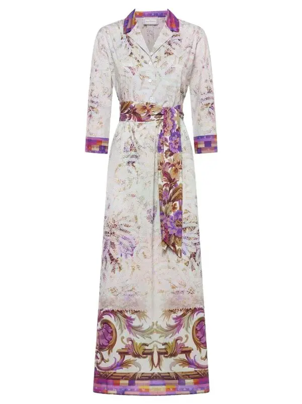PIERRE-LOUIS MASCIA Diomede Floral-patterned Shirt Dress - Purple