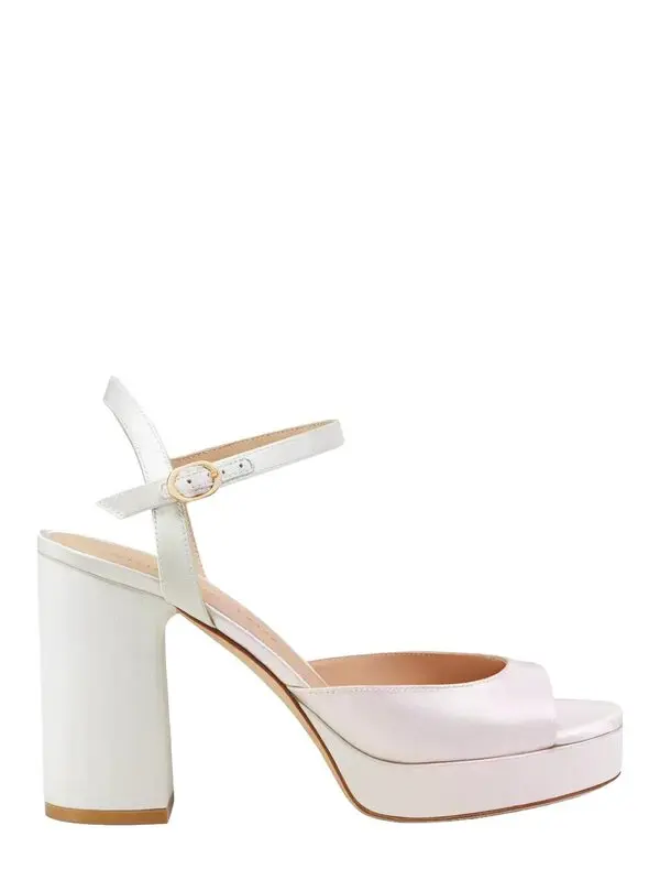 STUART WEITZMAN Dayna Ii Arched Vamp Platform Sandals - White