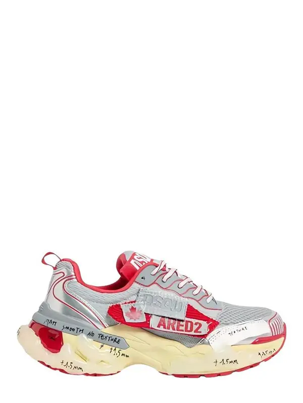 Dsquared2 Logo Detail Lace-up Sneakers - Silver
