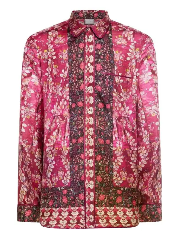 PIERRE-LOUIS MASCIA Floral-print Silk Shirt - Pink