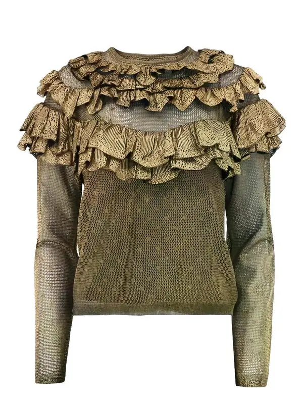 Ulla Johnson Sabine Ruffled Sweater - Gold