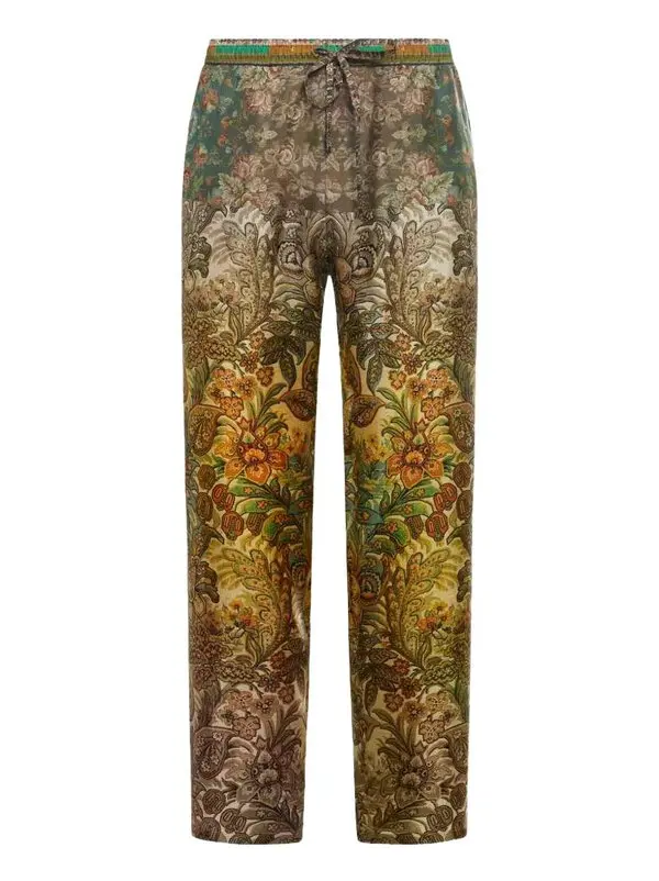 PIERRE-LOUIS MASCIA Aloe Botanical-print Trousers - Green