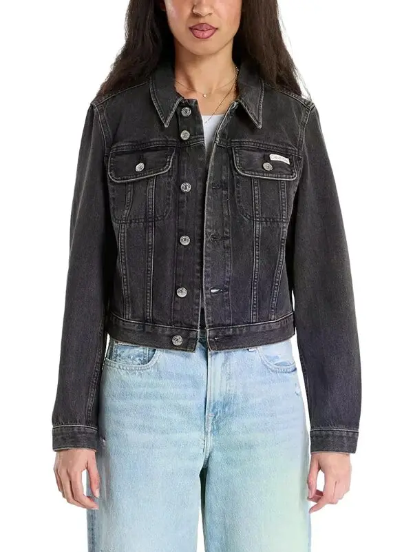 Calvin Klein 90's Denim Cropped Jacket - Grey